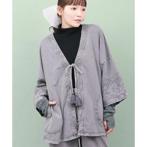 チチカカ（titicaca）/Rico アシッドウォッシュスウェットカーディガン