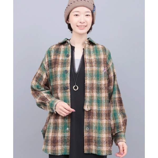 チチカカ（titicaca）/go slow caravan ビエラチェックギャザーオーバーシャツ【WEB限定】