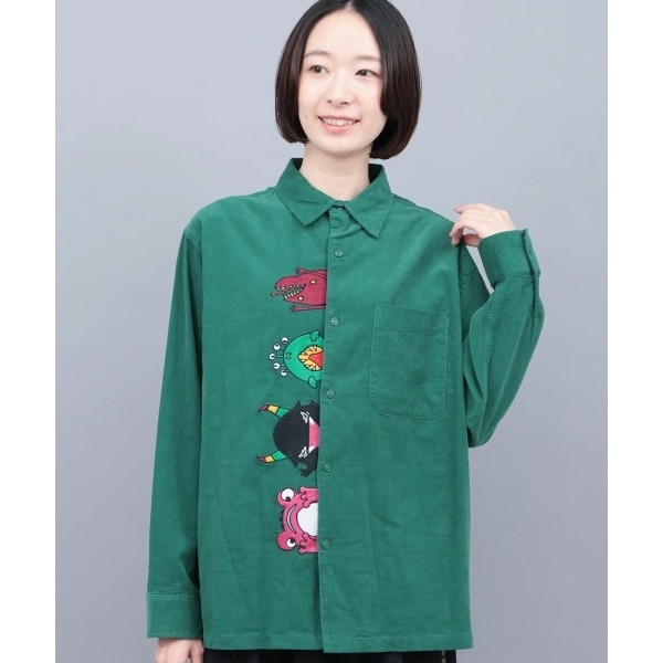 チチカカ（titicaca）/go slow caravan コーデュロイ前立て刺繍シャツ【WEB限定】