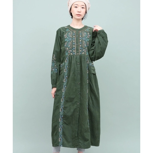 チチカカ（titicaca）/Rico ペイズリー刺繍コーデュロイワンピース