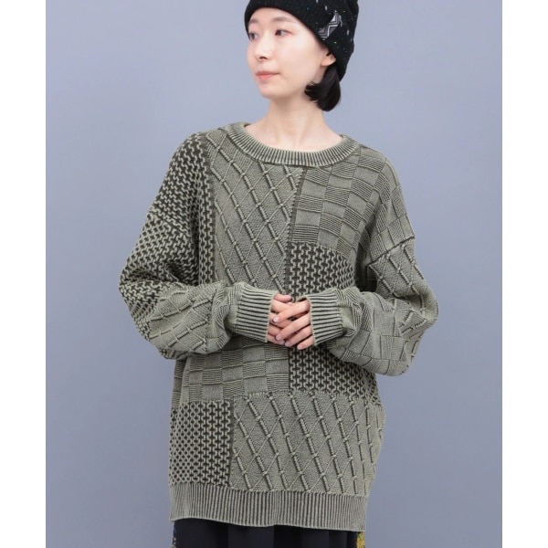 チチカカ（titicaca）/ストーンウォッシュクルーニット