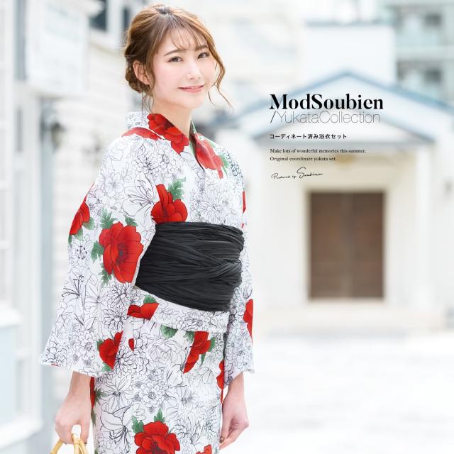 ソウビエン（SOUBIEN）/浴衣2点セット レディース （浴衣＋帯）