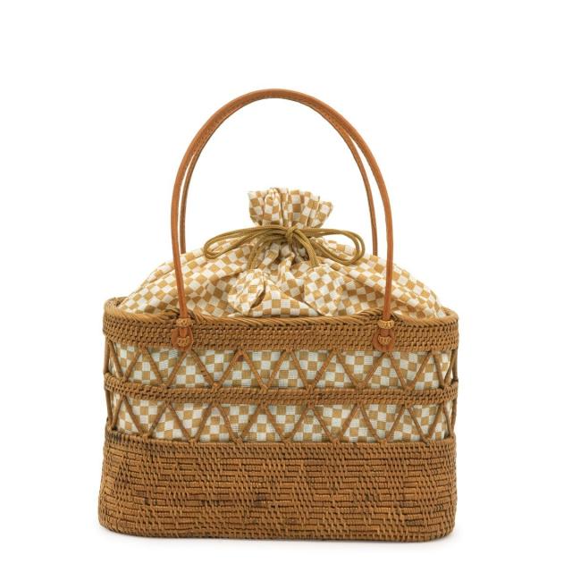 ソウビエン（SOUBIEN）/かごバッグ 市松格子