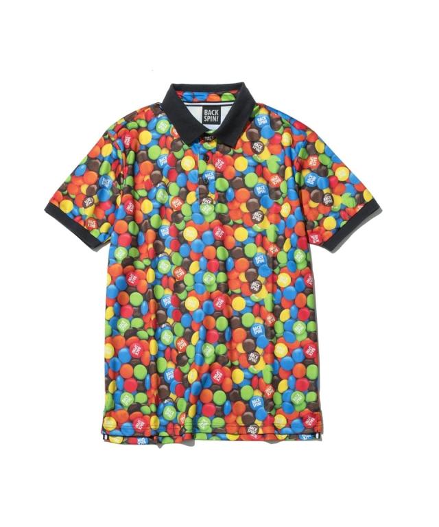 バックスピン（BACK SPIN！）/【BACKSPIN!】Marble Chocolates Pattern Polo