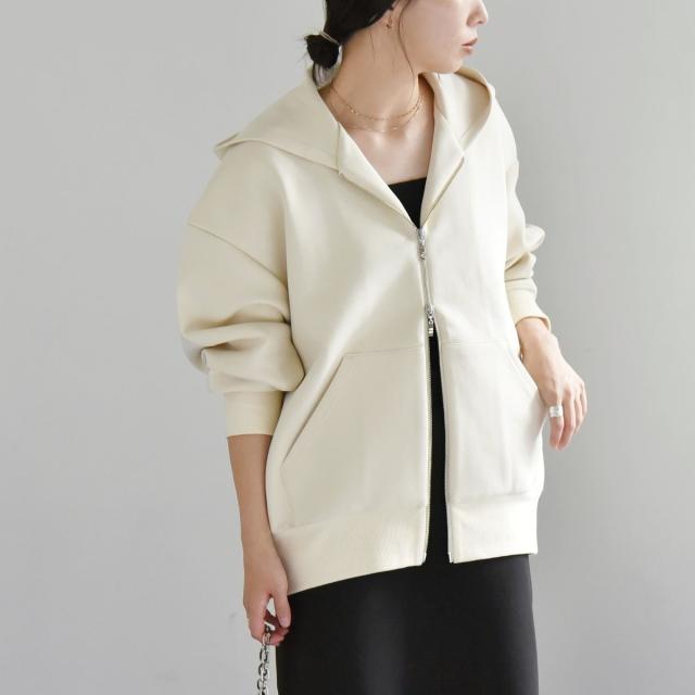 カランシエル（quaranciel）/《一部追加予約》quaranciel:〈洗濯機可能〉ポンチ ダブルジップ スウェット パーカー