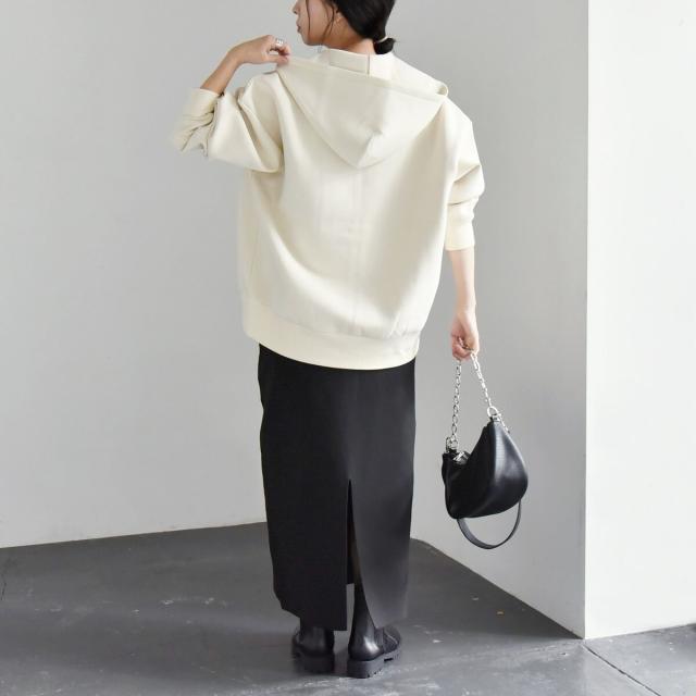 カランシエル（quaranciel）/《一部追加予約》quaranciel:〈洗濯機可能〉ポンチ ダブルジップ スウェット パーカー