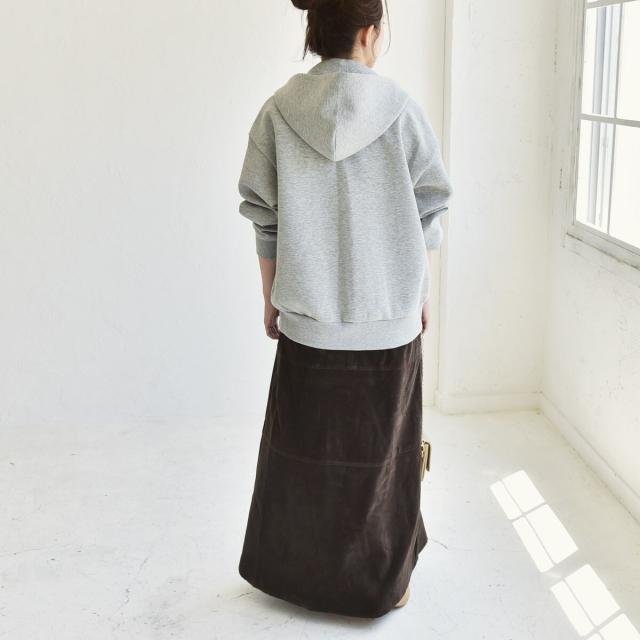 カランシエル（quaranciel）/《一部追加予約》quaranciel:〈洗濯機可能〉ポンチ ダブルジップ スウェット パーカー