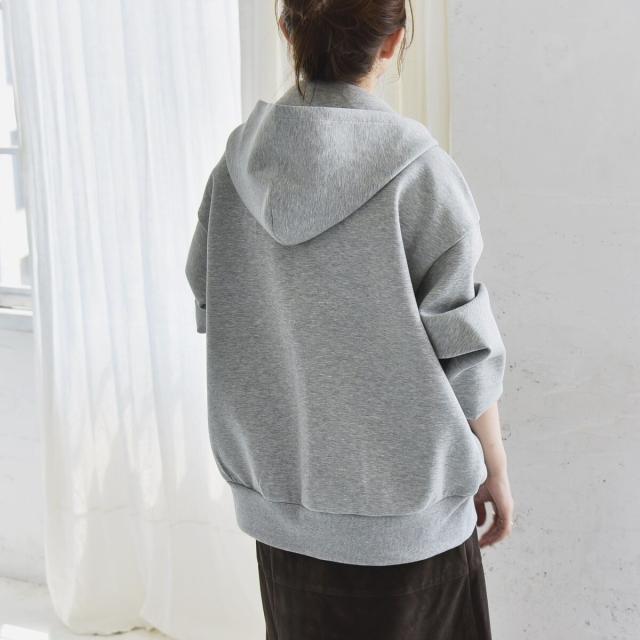 カランシエル（quaranciel）/《一部追加予約》quaranciel:〈洗濯機可能〉ポンチ ダブルジップ スウェット パーカー