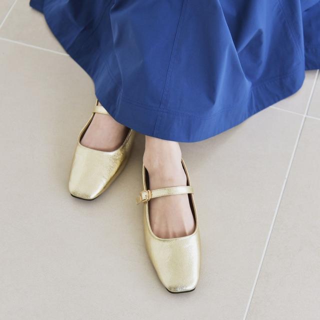 カランシエル（quaranciel）/quaranciel: ストラップ スクエア フラット シューズ