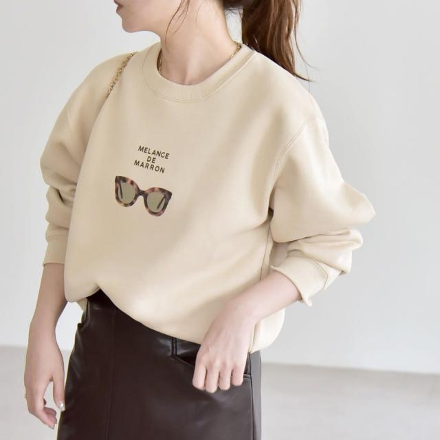 カランシエル（quaranciel）/《一部追加予約》ANGE IN DISGUISE:〈手洗い可能〉フォト＆ロゴ スウェット