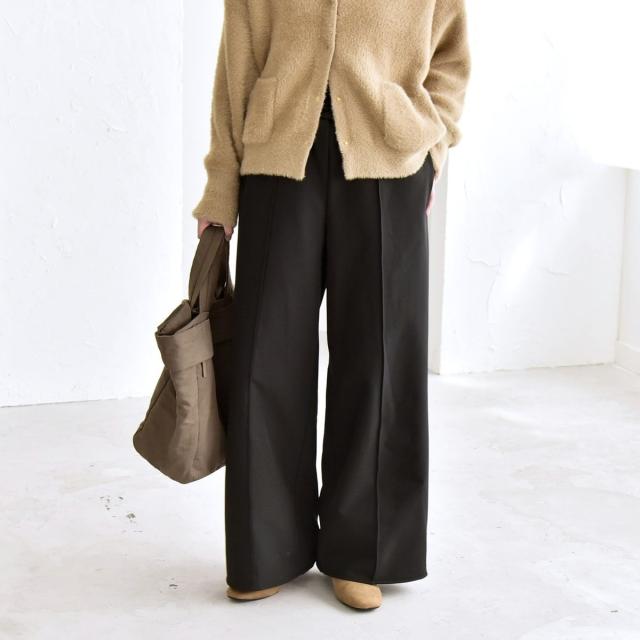 カランシエル（quaranciel）/quaranciel:〈洗濯機可能〉ピンタック ウォーム ワイド パンツ