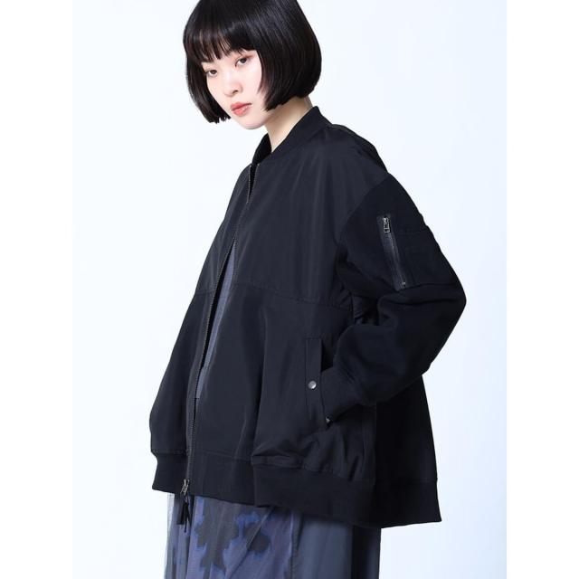 ラシュッド（LASUD）/異素材MA−1ライトブルゾン