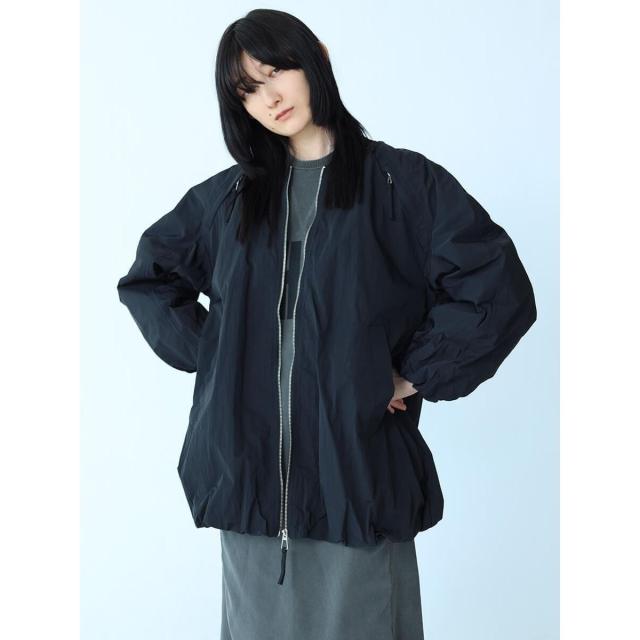 ラシュッド（LASUD）/リンクルナイロンミドル丈ブルゾン