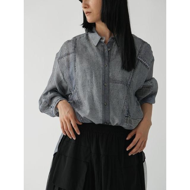 ラシュッド（LASUD）/パッチワークプリントシャツ