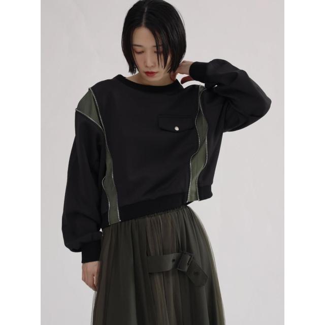 ラシュッド（LASUD）/MA−1ライク ジップラインプルオーバー