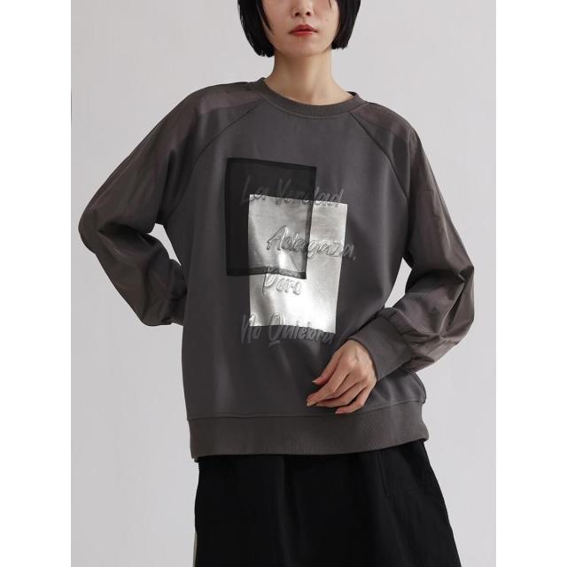 ラシュッド（LASUD）/異素材ミックスロゴプルオーバー