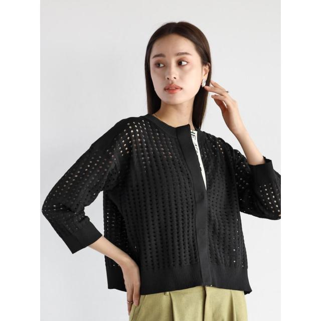 ラディエイト（RADIATE）/ロゴテープメッシュカーディガン