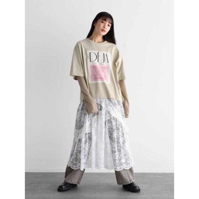 ラディエイト（RADIATE）/ロゴプリントレースドッキングワンピース