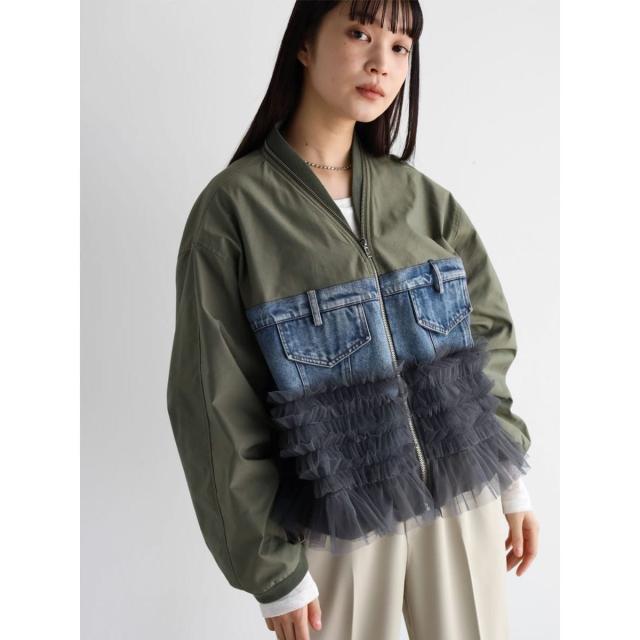 ラディエイト（RADIATE）/デニム×チュールドッキングブルゾン