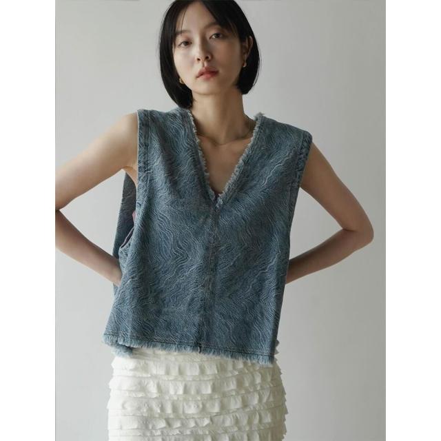 ラディエイト（RADIATE）/カットオフフリンジデニムベスト