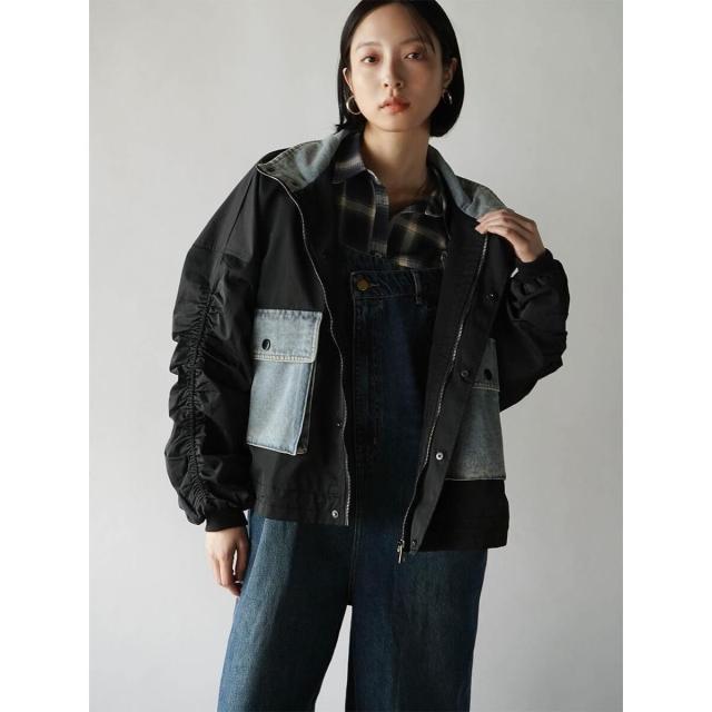 ラディエイト（RADIATE）/デニムドッキングギャザースリーブブルゾン