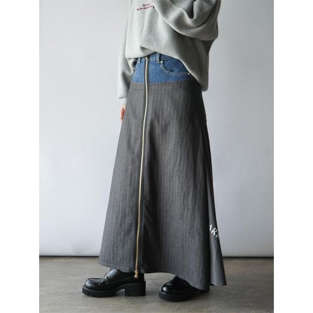 ラディエイト（RADIATE）/リメイクタッチZIP&サイドタックフレアースカート