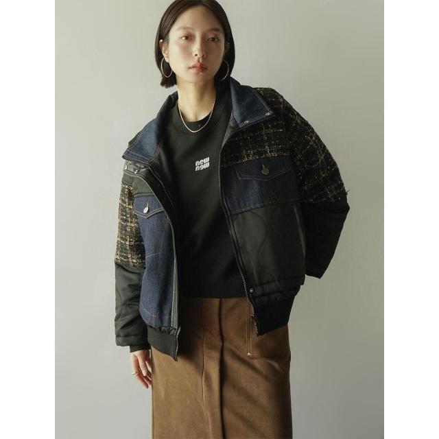 ラディエイト（RADIATE）/ツイードコンビネーションショートコート