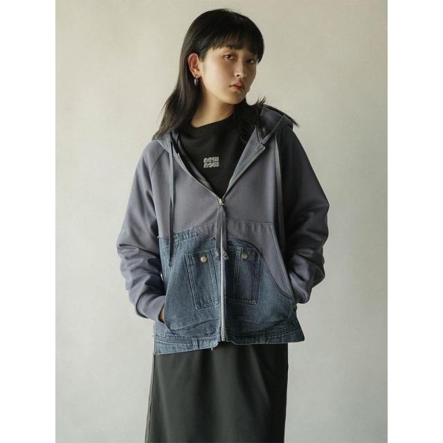 【NEW】ラディエイト（RADIATE）/アシメデニムジップパーカー