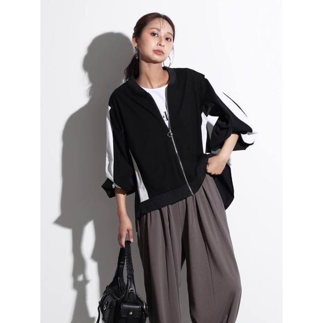 スコットクラブ（SCOTCLUB）/異素材使いボリューム袖ブルゾン