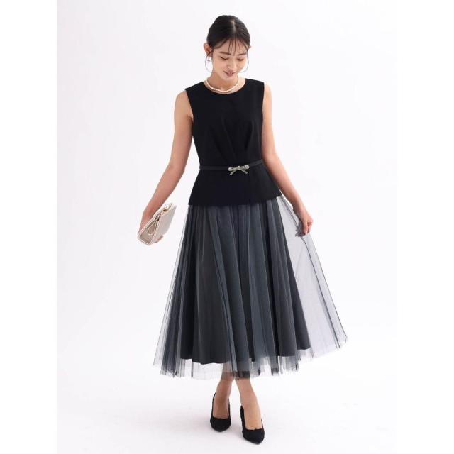 リルフェテ（Rire fete）/ビジューベルトチュールドレス