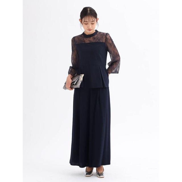 リルフェテ（Rire fete）/ペプラム切替ブラウス&パンツセットアップ