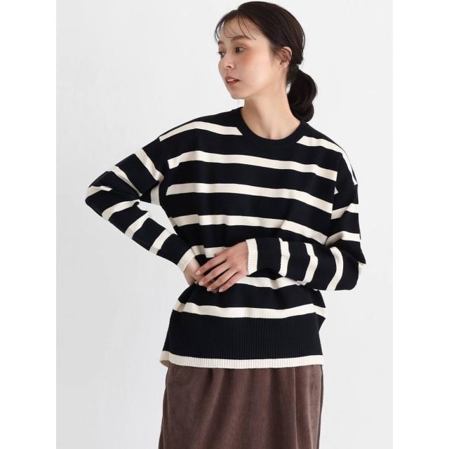 クローブ（CLOVE）/クルーネックボーダーニット