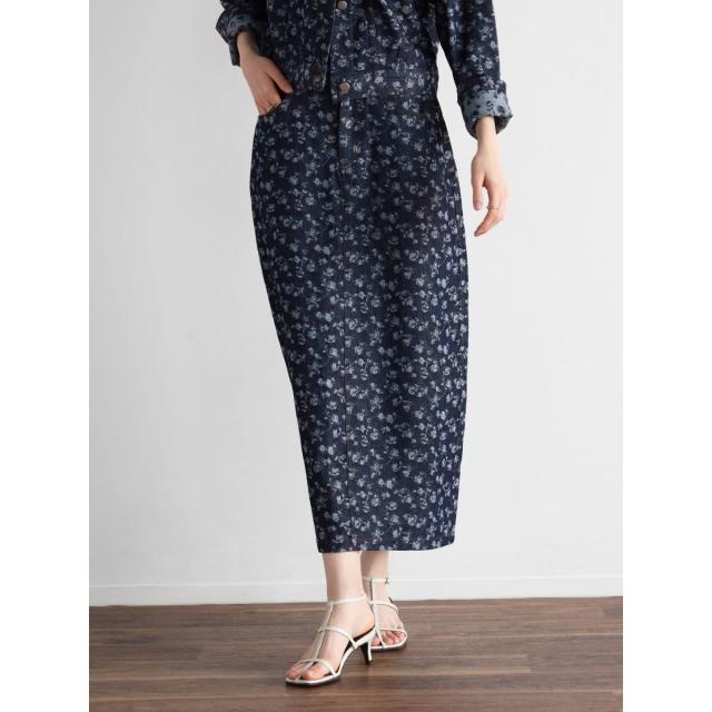 ヴァン（Vin）/ボタニカルジャガードデニムスカート