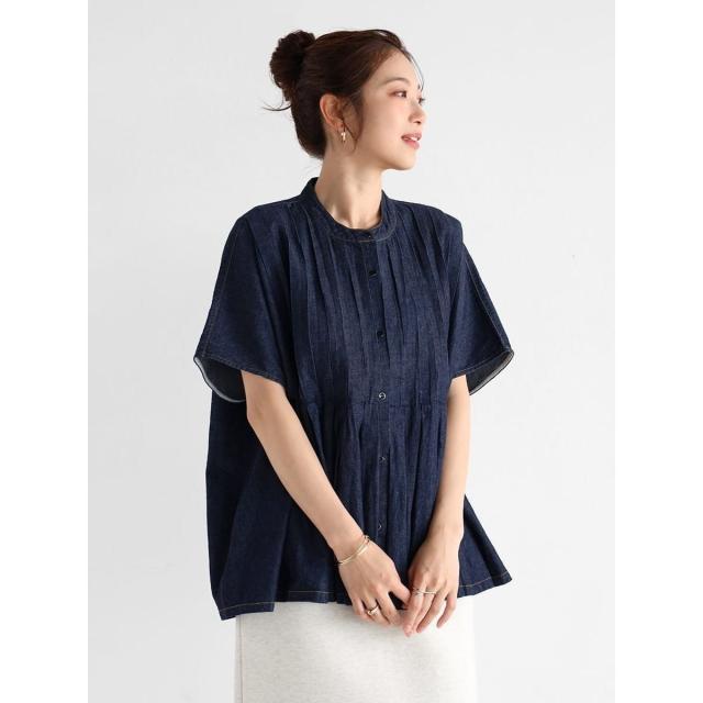 ヴァン（Vin）/フロントタックデニムブラウス