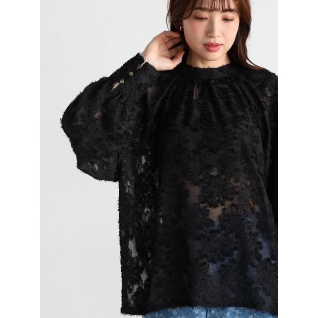 ヴァン（Vin）/フラワーカットジャガードシアーブラウス