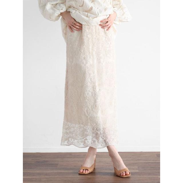 ヴァン（Vin）/コードレースメッシュスカート