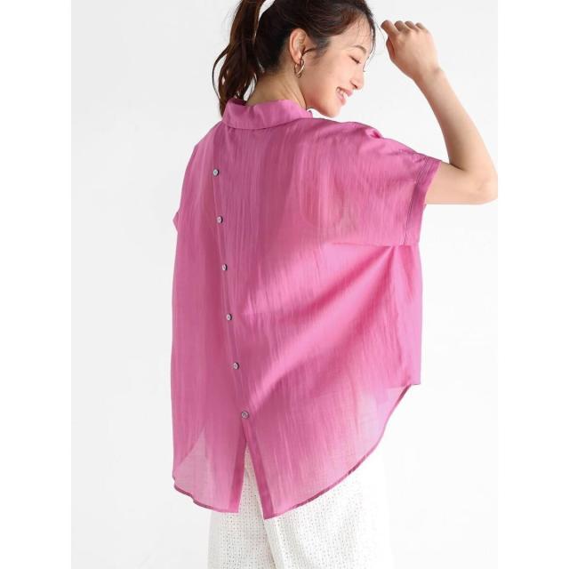 ヴァン（Vin）/バックボタンデザインシアーシャツ