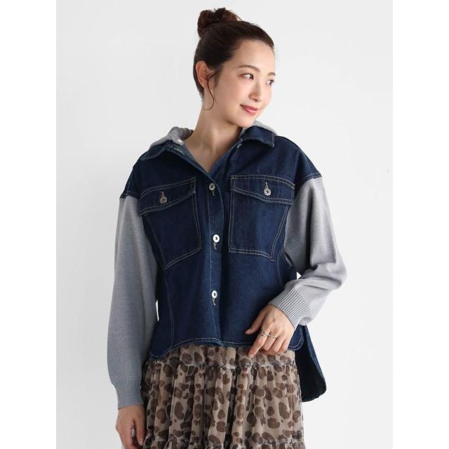 ヴァン（Vin）/ニットドッキングデニムジャケット