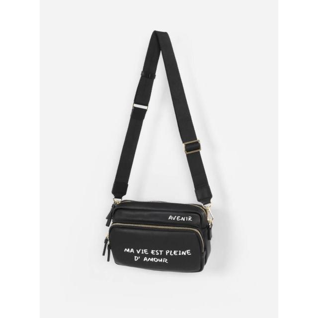 ヴァン（Vin）/メッセージプリントスクエアショルダーバッグ