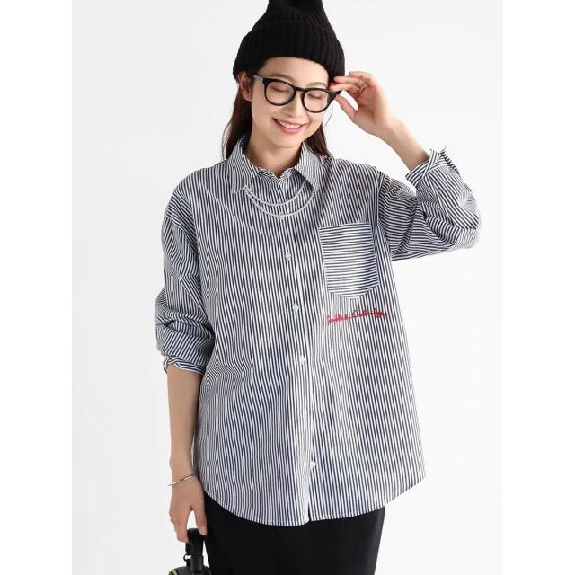 【NEW】ヴァン（Vin）/ロゴデザインストライプシャツ