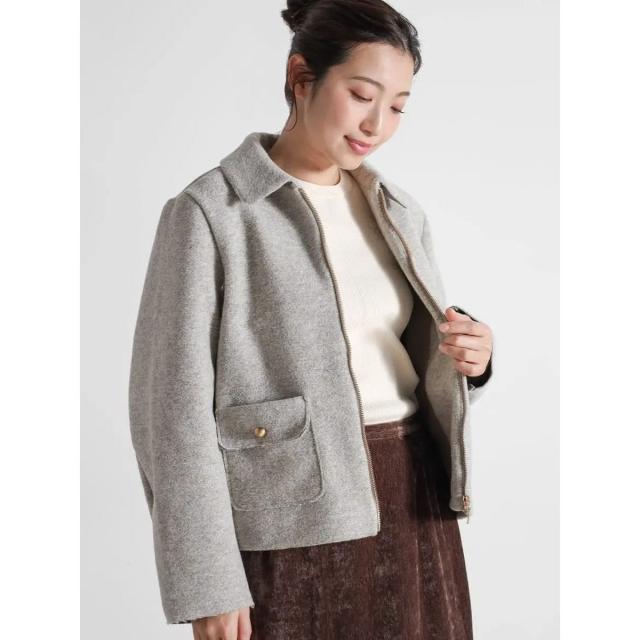 【NEW】ヴァン（Vin）/メランジ調ジップアップジャケット