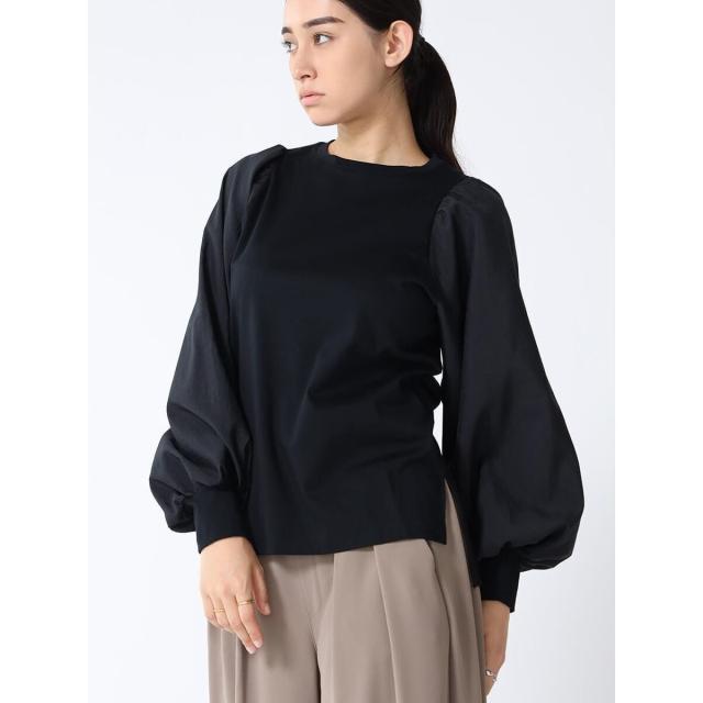 アーガ（Aga）/異素材パフスリーブトップス