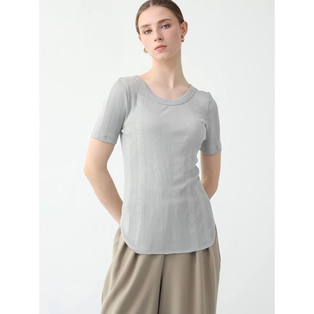 アーガ（Aga）/シルクタッチ丸胴ランダムリブカットソー