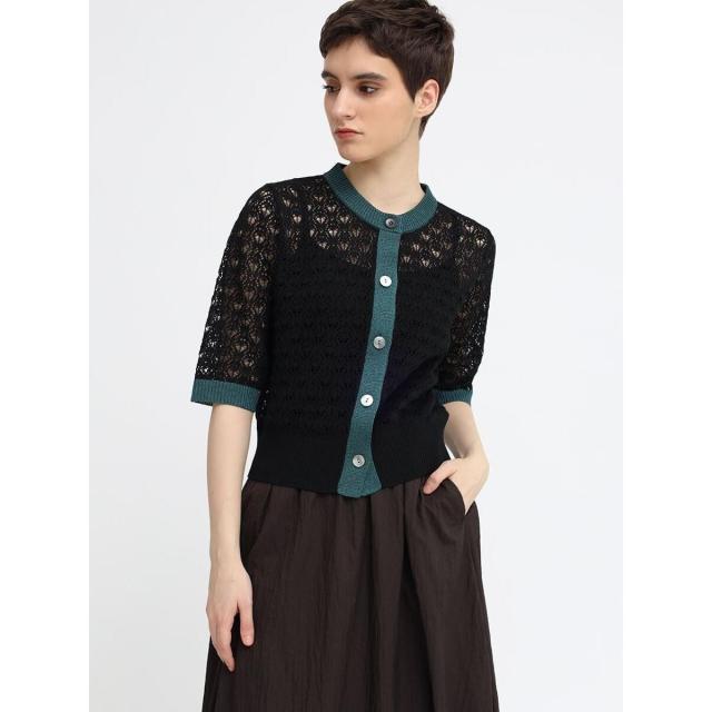 アーガ（Aga）/透かし編み配色ニットカーディガン