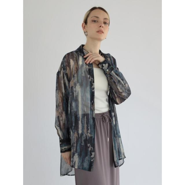 アーガ（Aga）/ニュアンスカラーペイントシアーシャツ