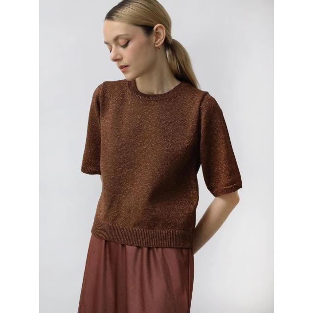 アーガ（Aga）/made in KOFU ハーフスリーブラメニットPO