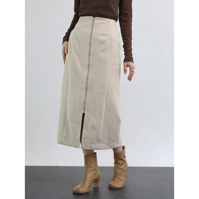アーガ（Aga）/フロントジップフェイクスエードライクスカート