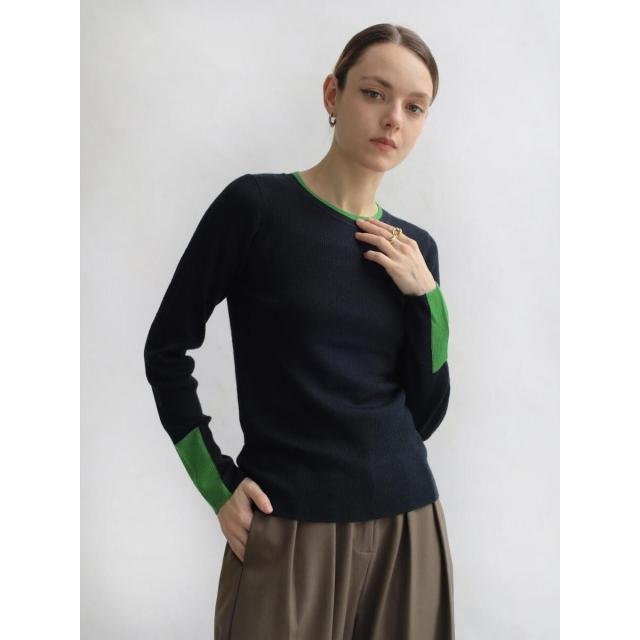 アーガ（Aga）/ウール混配色リブニットPO