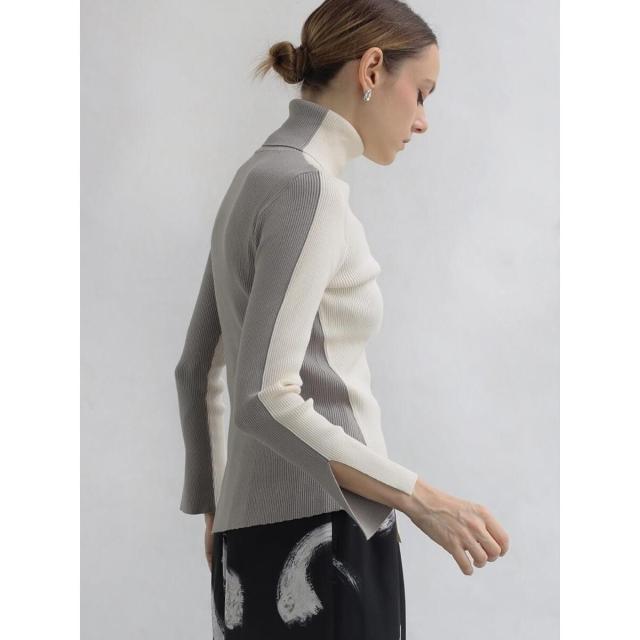 アーガ（Aga）/アシメデザイン配色リブニット