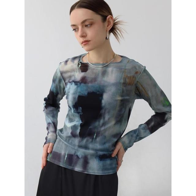 【NEW】アーガ（Aga）/オリジナル転写プリントクルーネックシアートップス